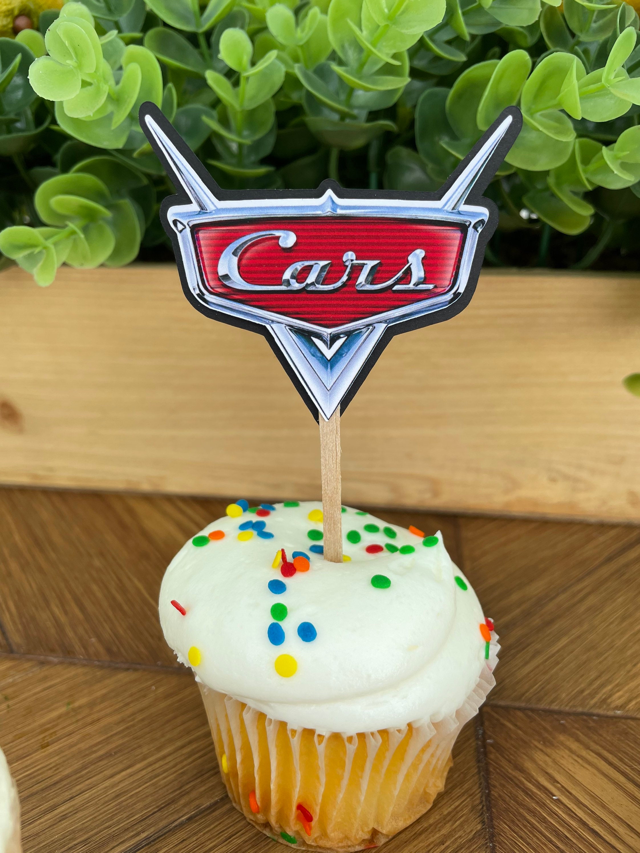 Personalized Cars Cupcake Toppers Cars Party Decor | Etsy