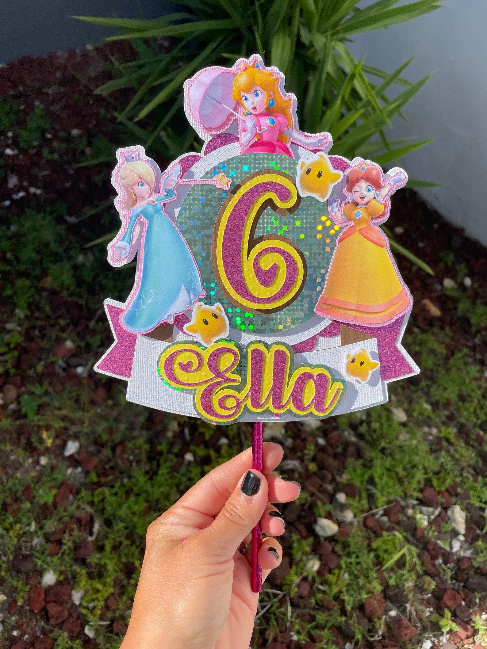 Personalized Mario Princess Cake Topper Princess Peach Cake | Etsy