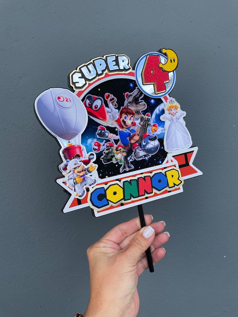 Personalized Mario Odyssey Cake Topper - Etsy