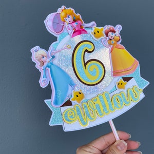 Personalized Mario Princess Cake Topper | Princess Peach Cake Topper ...