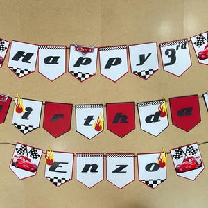 Personalized Cars Happy Birthday Banner | Cars Party Decor | Cars HB ...