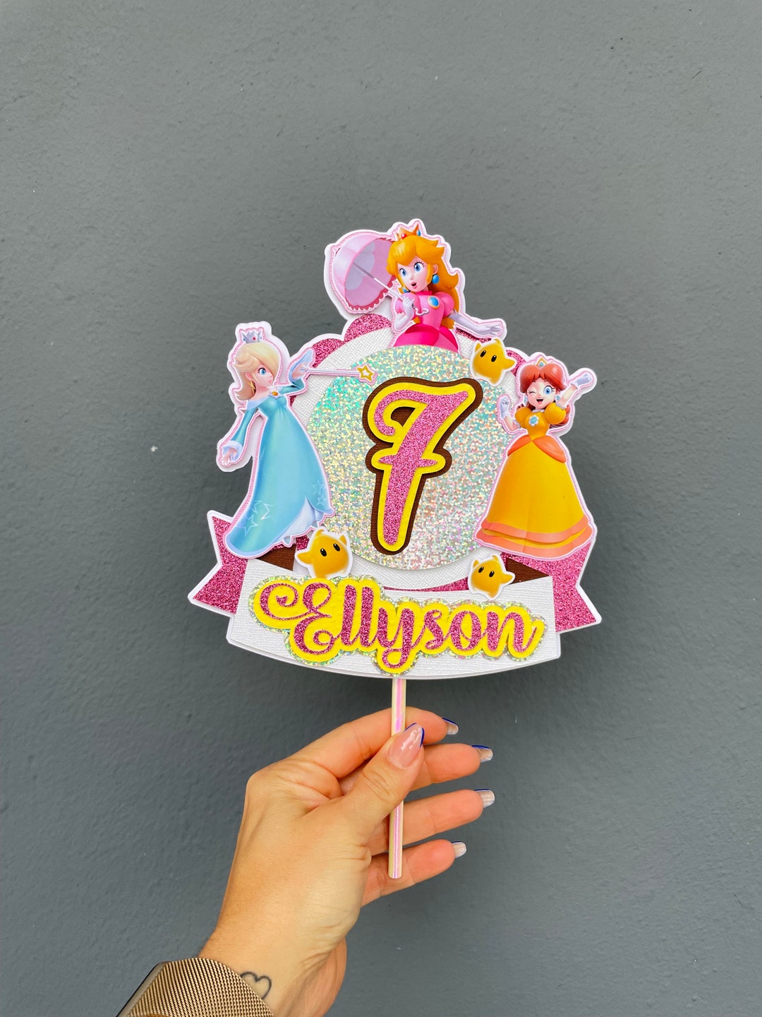 Personalized Mario Princess Cake Topper | Princess Peach Cake Topper ...