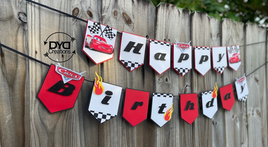 Personalized Cars Happy Birthday Banner | Cars Party Decor | Cars HB ...