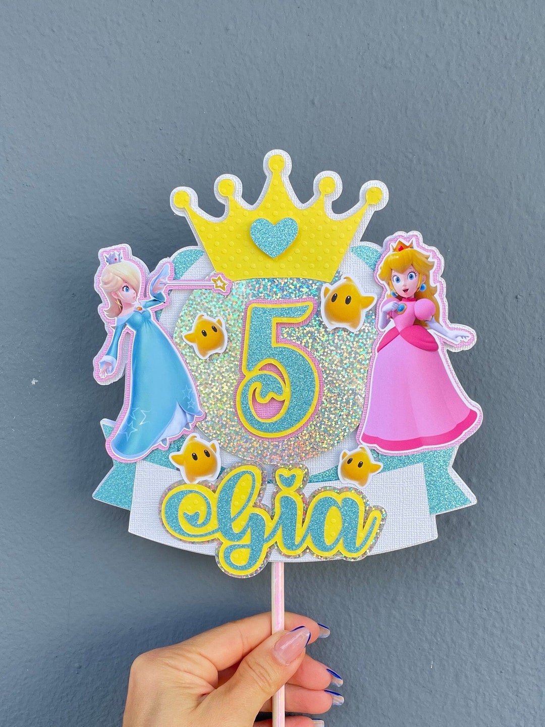 Personalized Mario Princess Cake Topper | Princess Peach Cake Topper ...