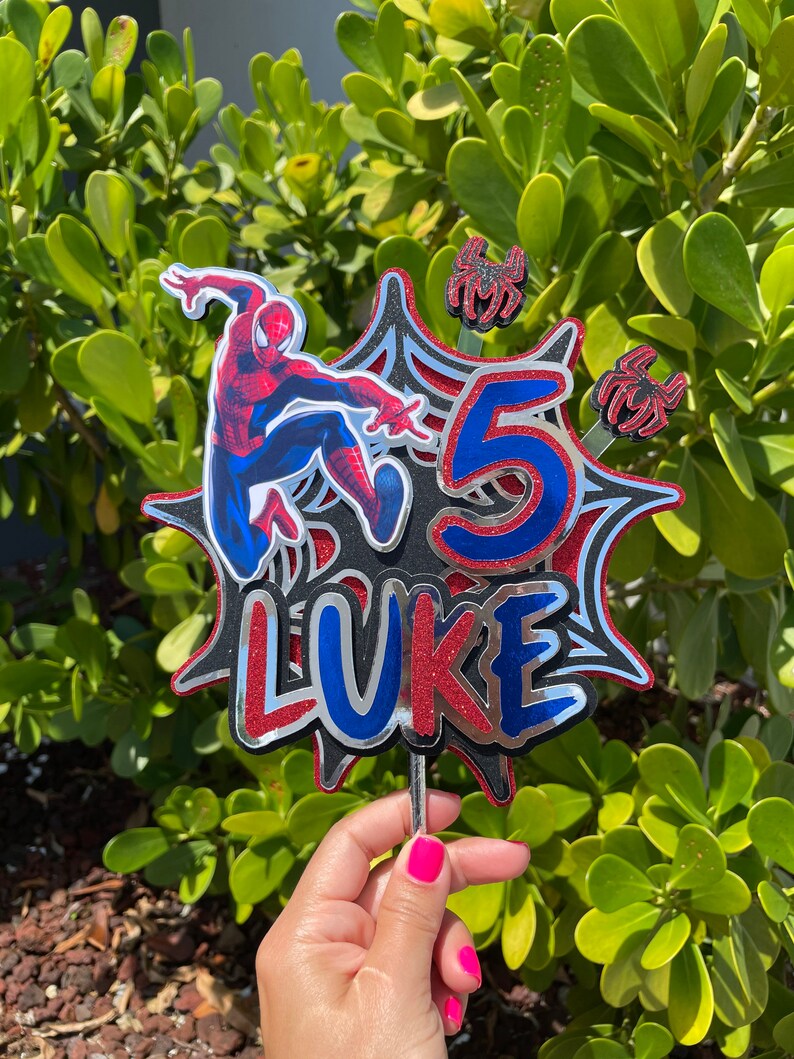 Personalized Spiderman Cake Topper | Spider Man Centerpieces | Spider ...