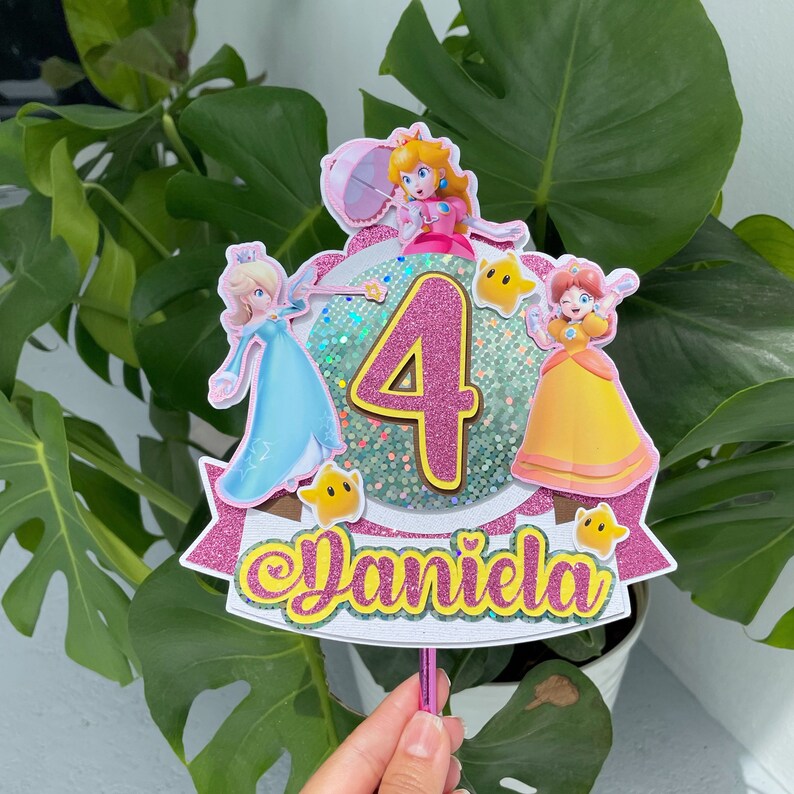 Personalized Mario Princess Cake Topper Princess Peach Cake | Etsy