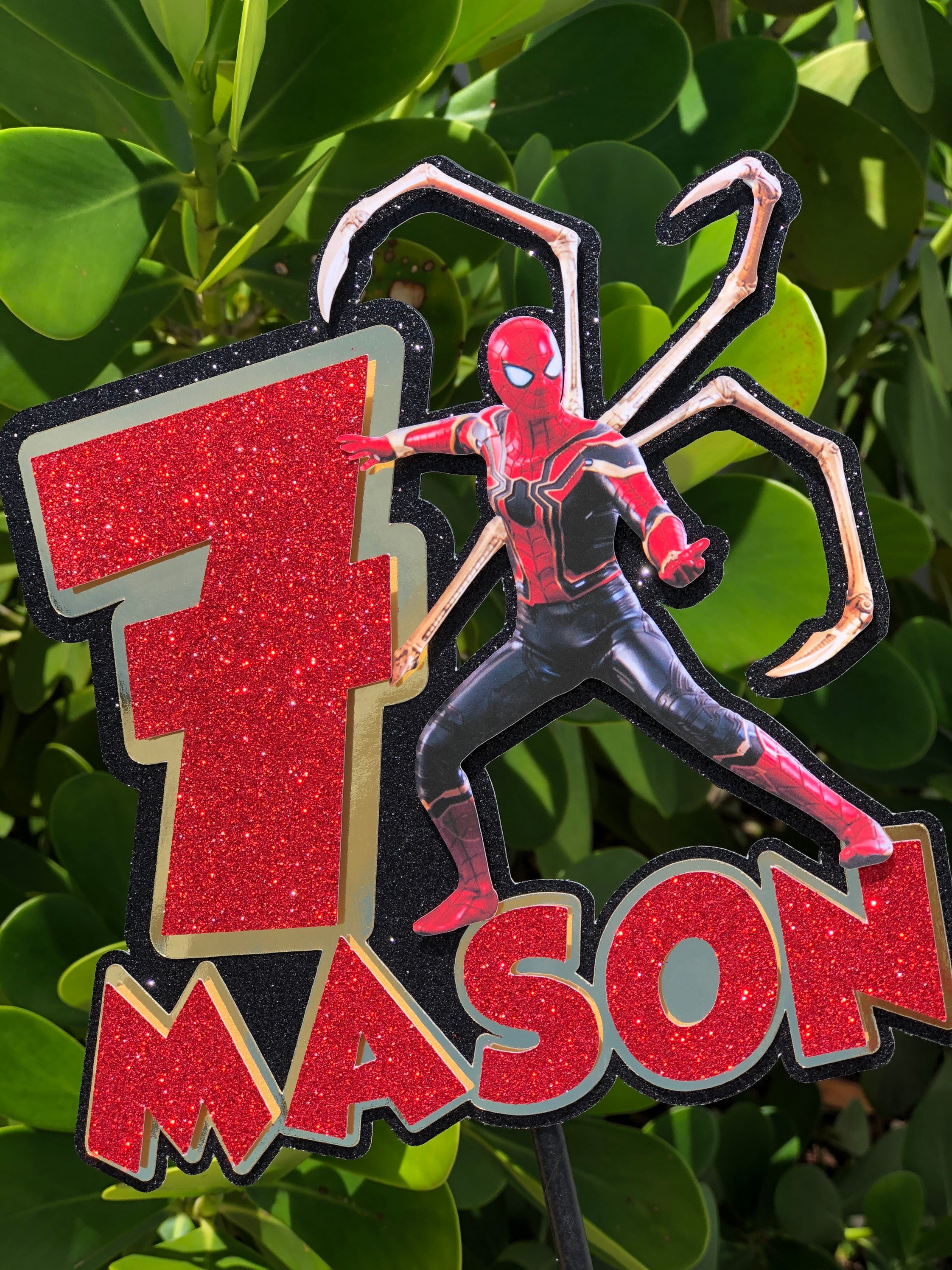 Personalized Spiderman Cake Topper Spider Man Centerpieces - Etsy