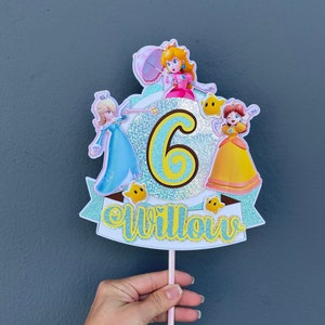 Personalized Mario Princess Cake Topper | Princess Peach Cake Topper ...