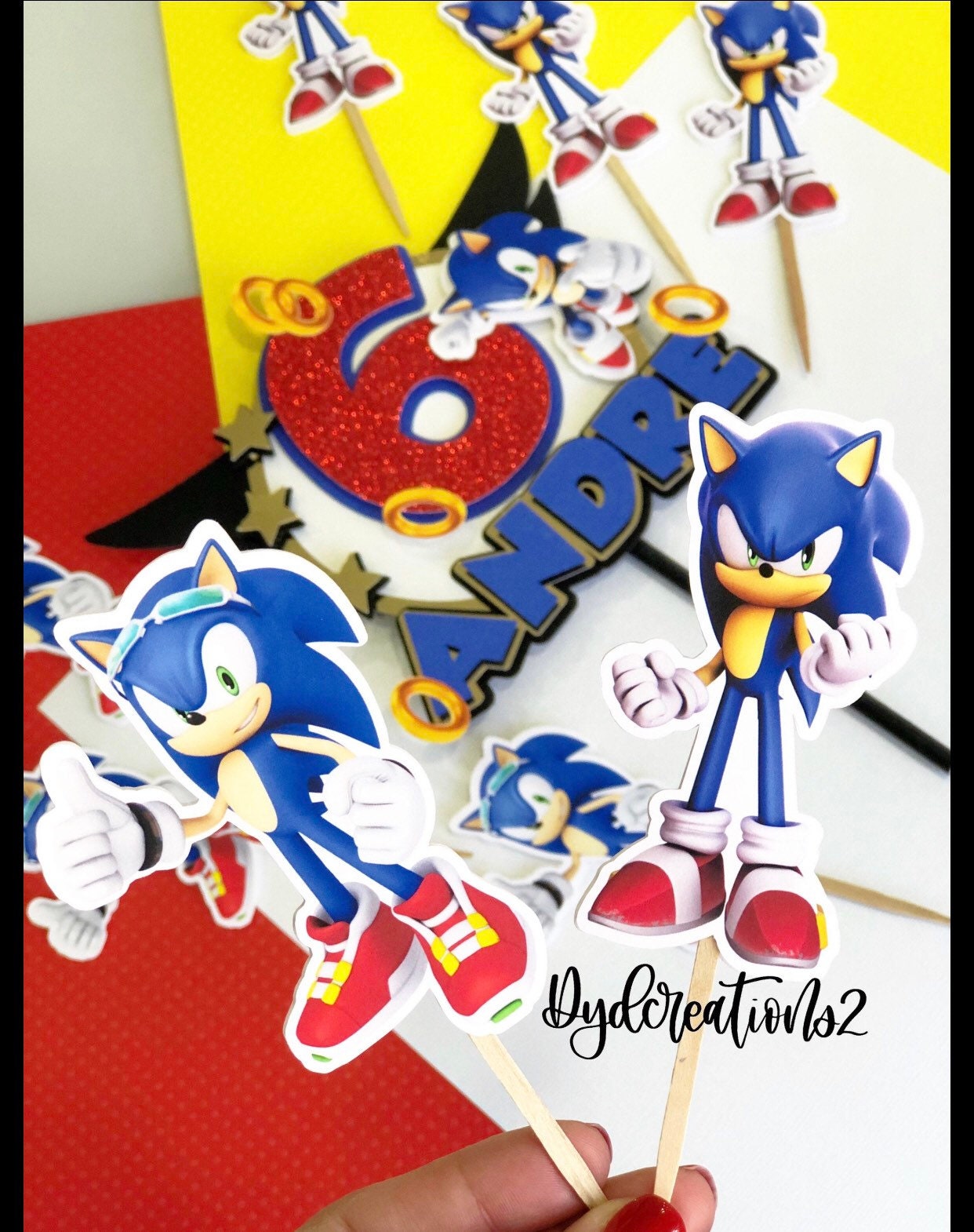 Personalized Sonic Cake Topper Sonic cupcake toppers Sonic | Etsy