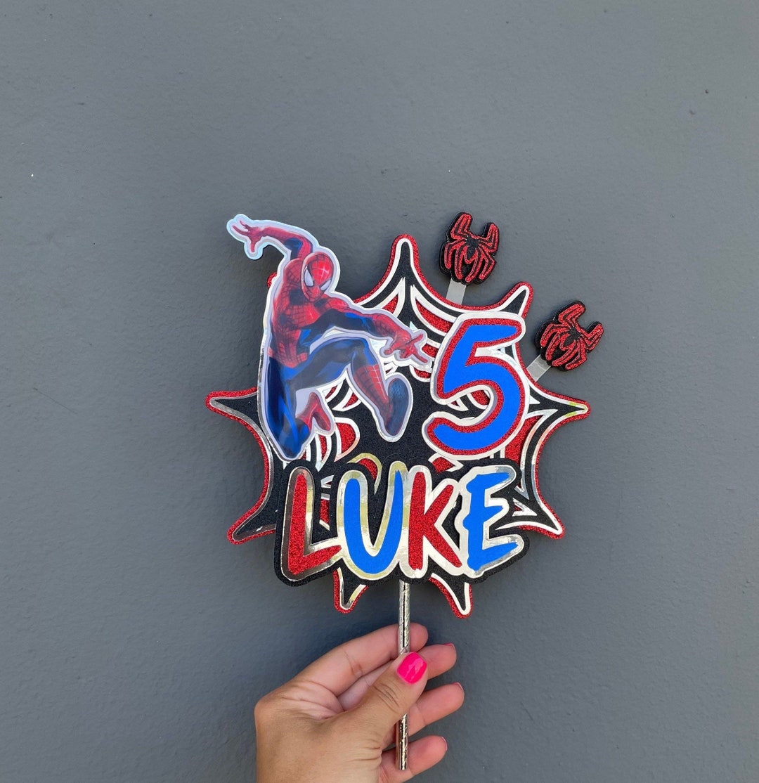 Personalized Spiderman Cake Topper | Spider Man Centerpieces | Spider ...