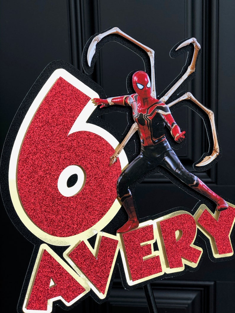 Personalized Spiderman Cake Topper Spider Man Centerpieces | Etsy
