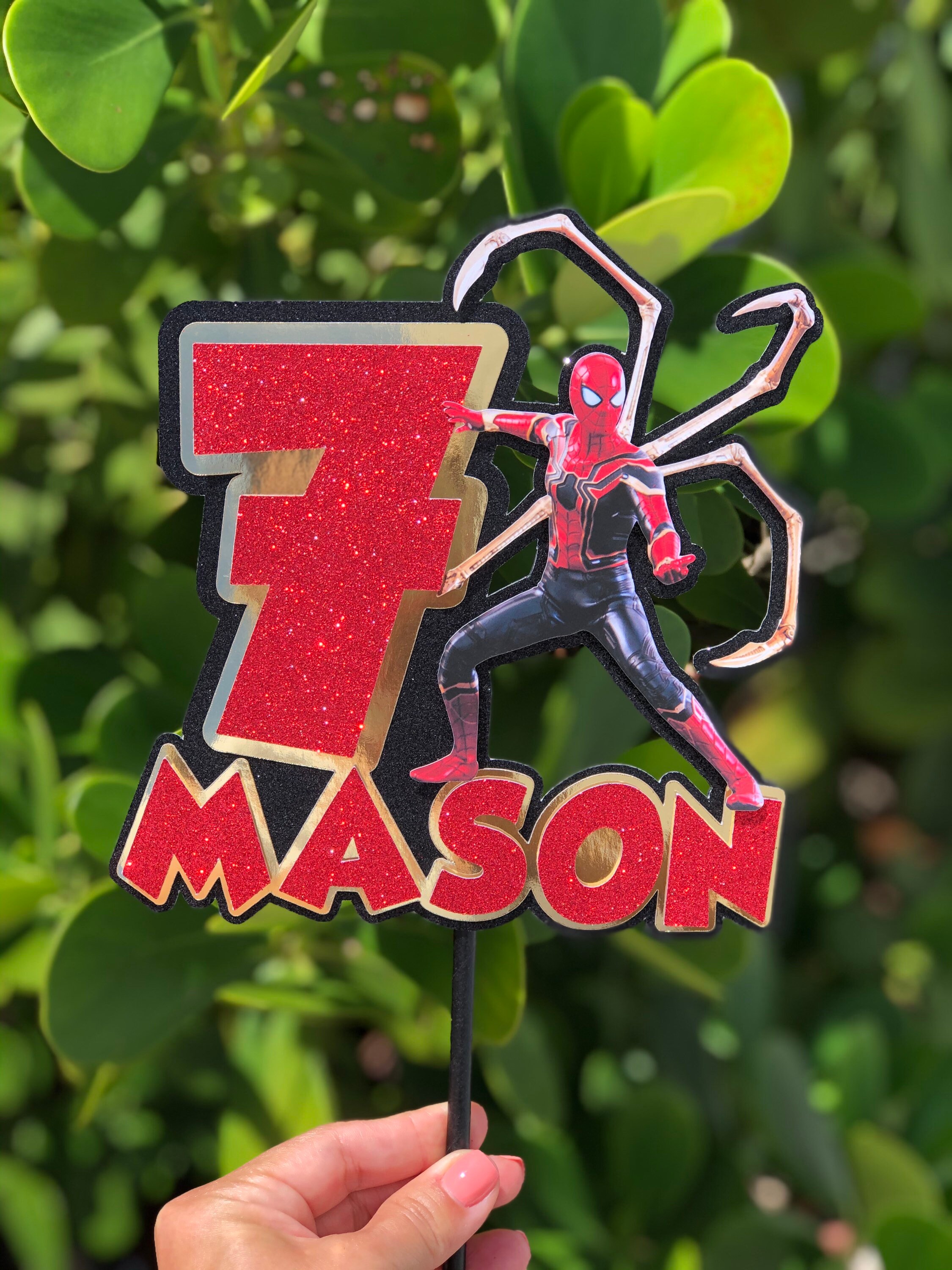 Personalized Spiderman Cake Topper Spider Man Centerpieces - Etsy