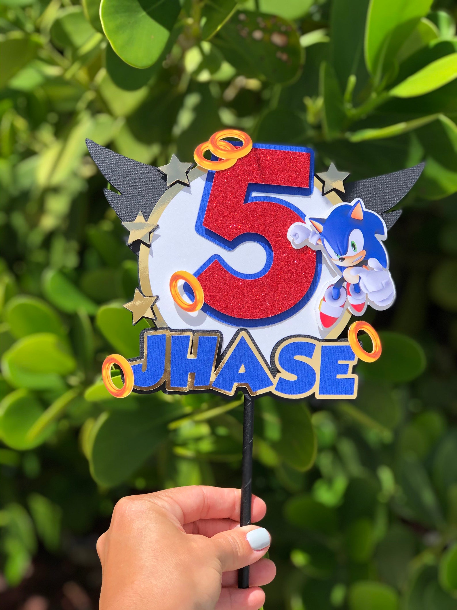 Personalized Sonic Cake Topper Sonic Cupcake Toppers Sonic - Etsy