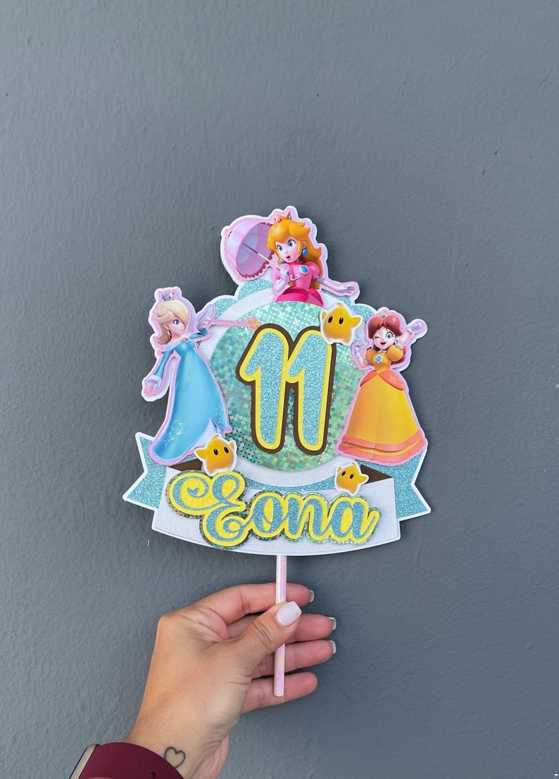 Personalized Mario Princess Cake Topper Princess Peach Cake - Etsy