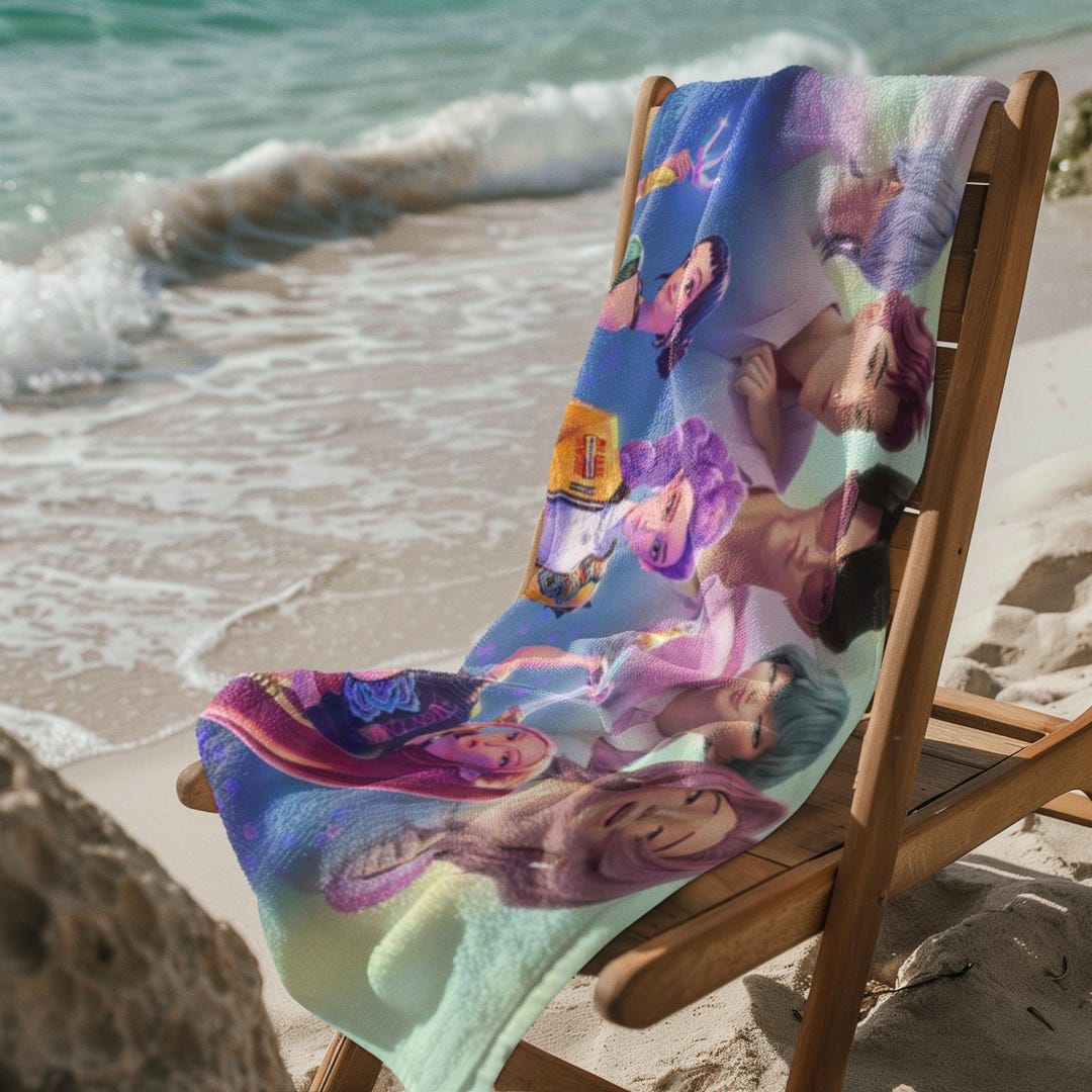 K-pop Demon Slayer Saja Boys and Huntrix Large Beach Towel - Unique ...