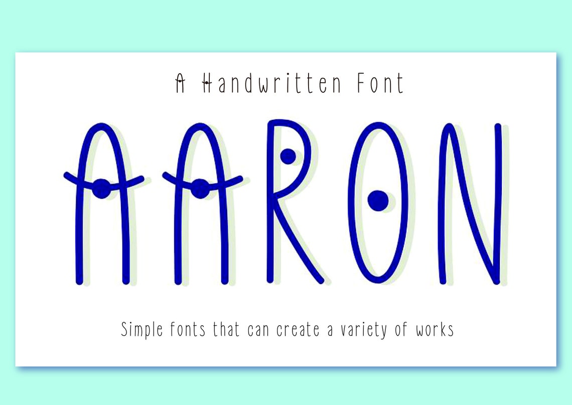 AARON FONT, Handwritten Font, Cute Font, Crafting Fonts, Digital Font ...