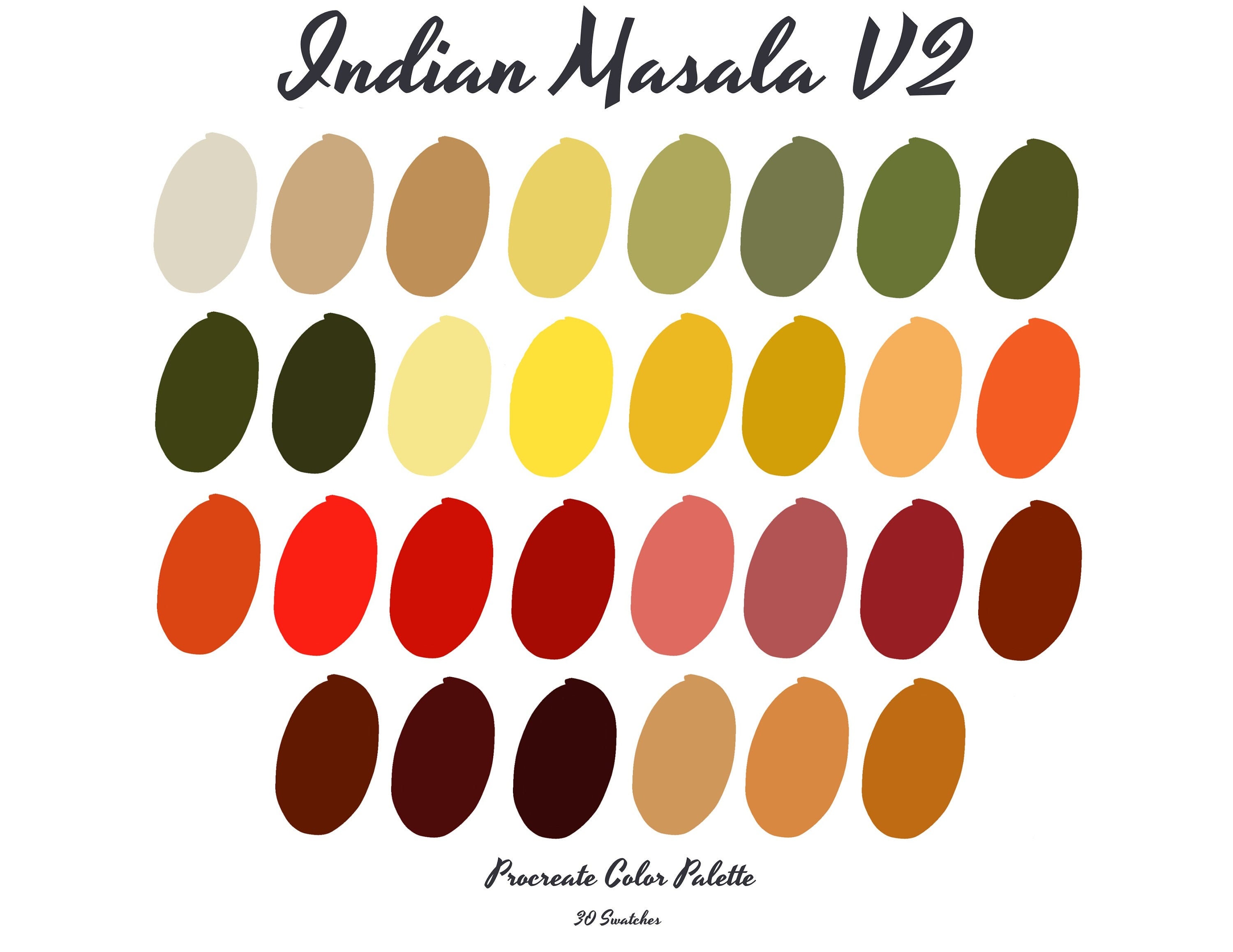 Indian Masala V2 > Color Palette / Procreate Tool / Colour for Graphic ...