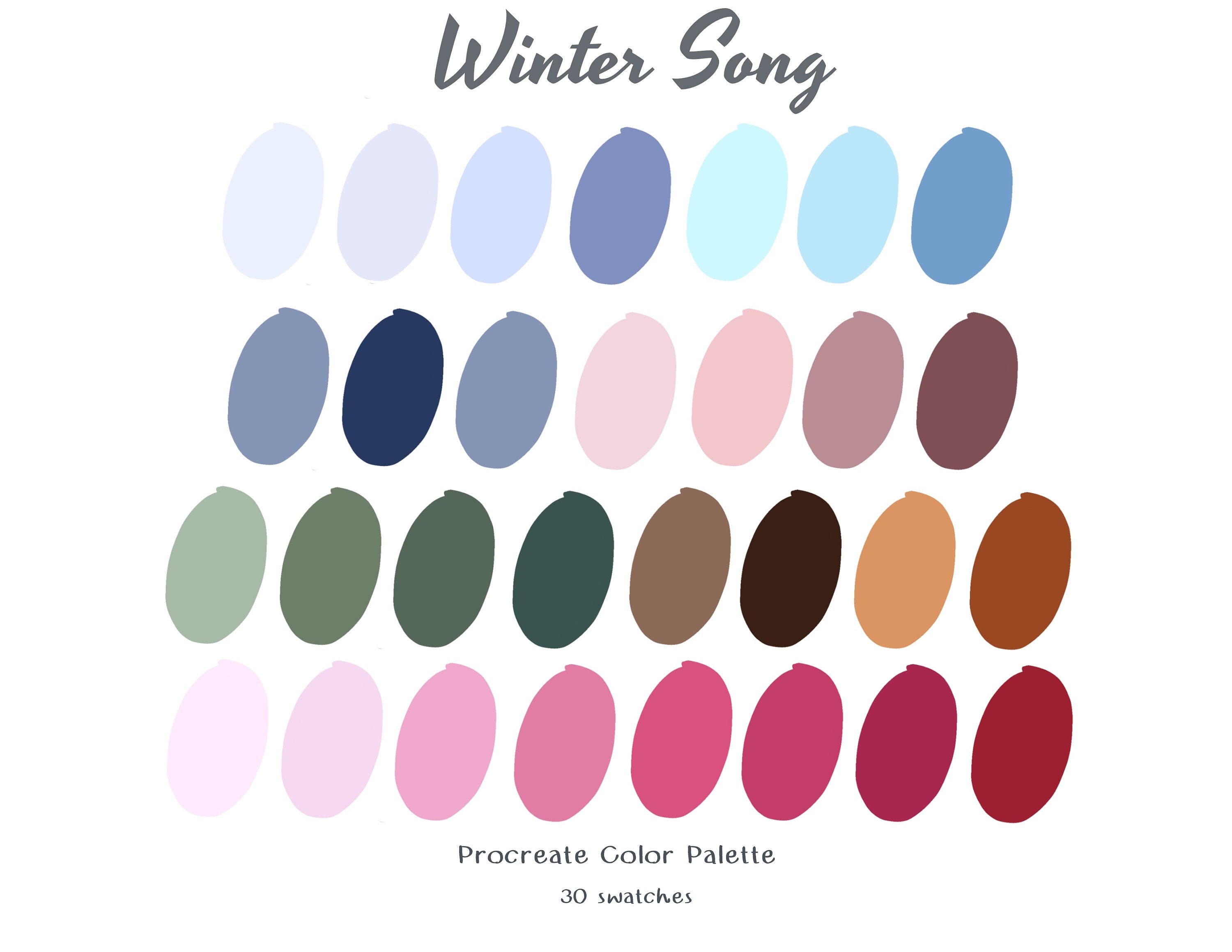 WINTER SONG Color Palette / Procreate Tool / Colour for - Etsy