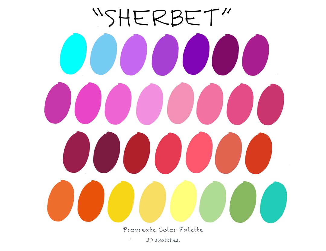 Sherbet Color Palette/procreate Tool/colour for Graphic Design/color ...