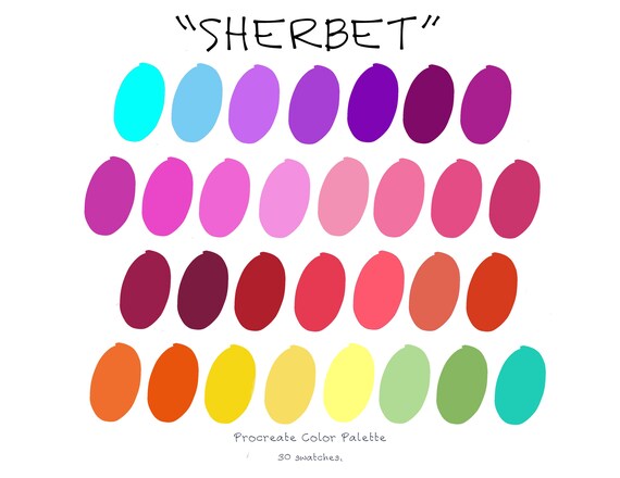 Sherbet Color Palette/Procreate Tool/Colour for Graphic Design/color ...