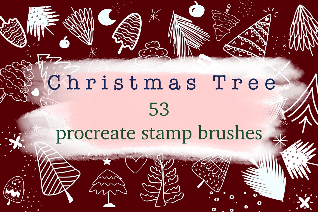 Christmas Tree & Element Stamp Brushes for Procreate, Pennello per ...