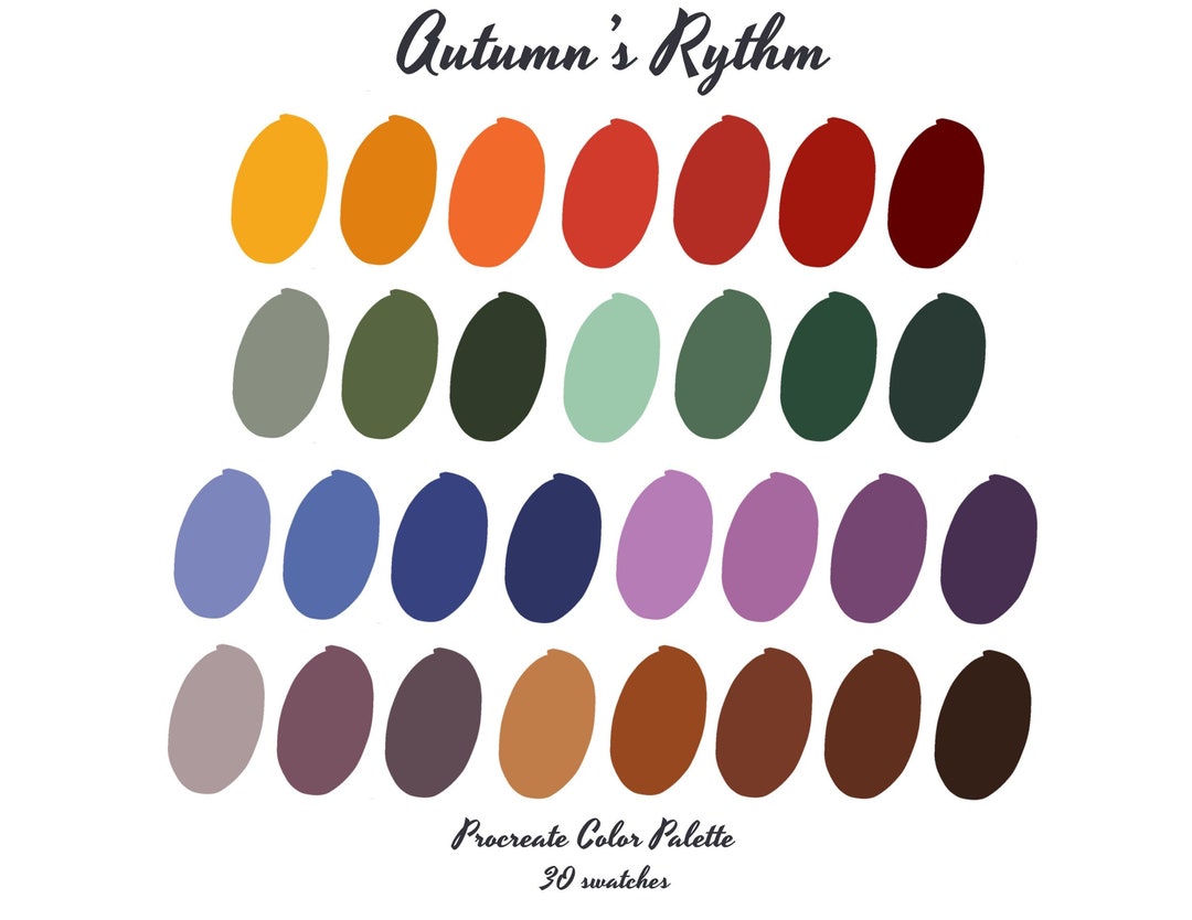 AUTUMNS RHYTHM Color Palette / Procreate Tool / Colour for Graphic ...