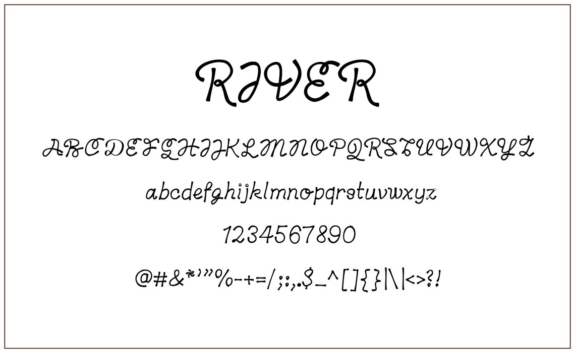 RIVER FONT Handwritten Font Cute Font Crafting Fonts - Etsy