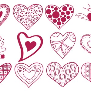 Procreate Stamp Brushes-heart Doodle V1, My Valentine, Love, Sweet ...