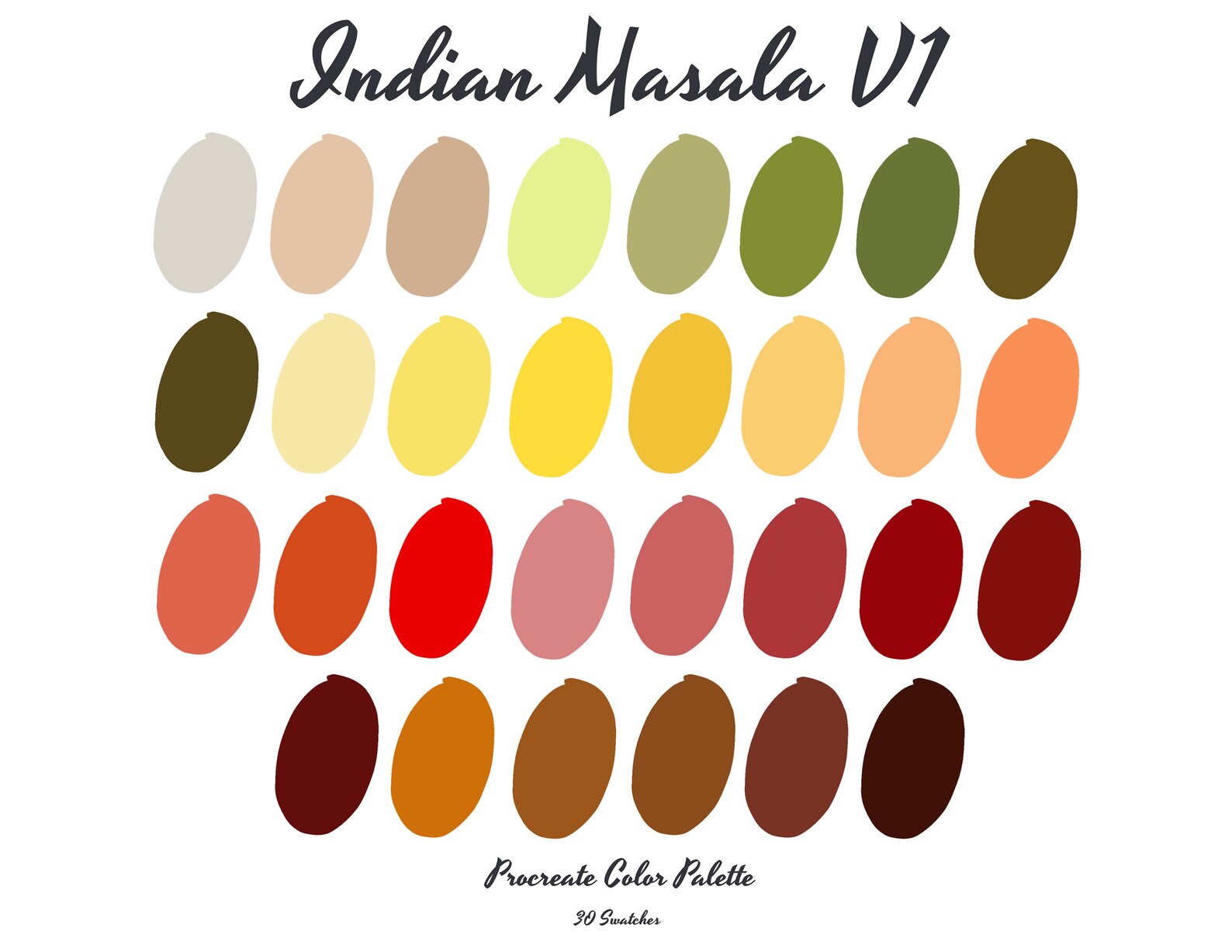 Indian Masala V1 > Color Palette / Procreate Tool / Colour for Graphic ...