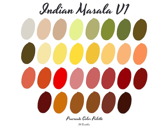 Indian Masala V1 Color Palette / Procreate Tool / Colour | Etsy
