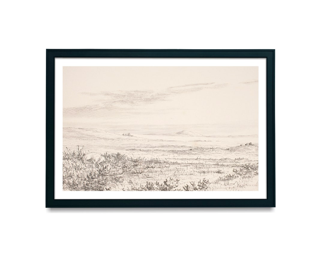SKETCHED LANDSCAPE Vintage Landscape Sketch Digital - Etsy