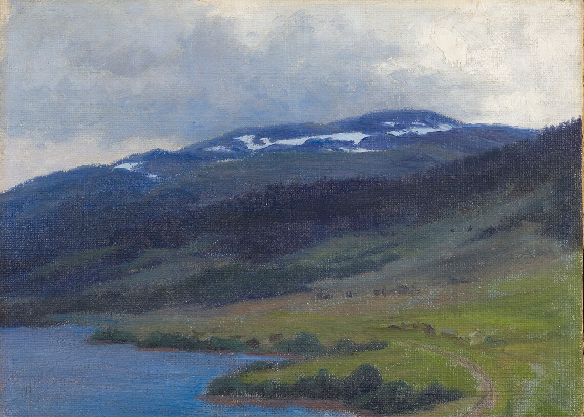 PEAK Vintage Mountain Painting Digital Landscape Download - Etsy