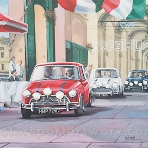 The Italian Job Mini Cooper Poster Limited Edition Print by Jeff Rush ...
