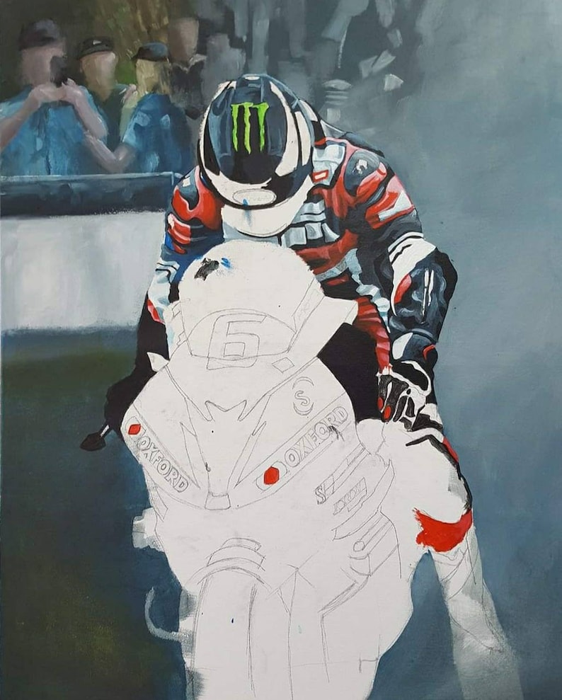 Michael Dunlop Limited Edition Art Print by Jeff Rush Motorcycle Racing ...
