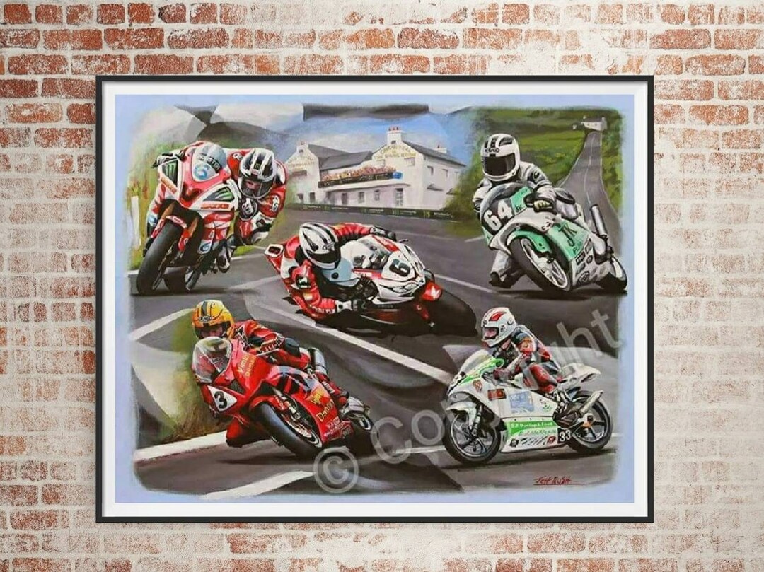 Limited Edition Art Print by Jeff Rush Joey Dunlop Robert Dunlop ...