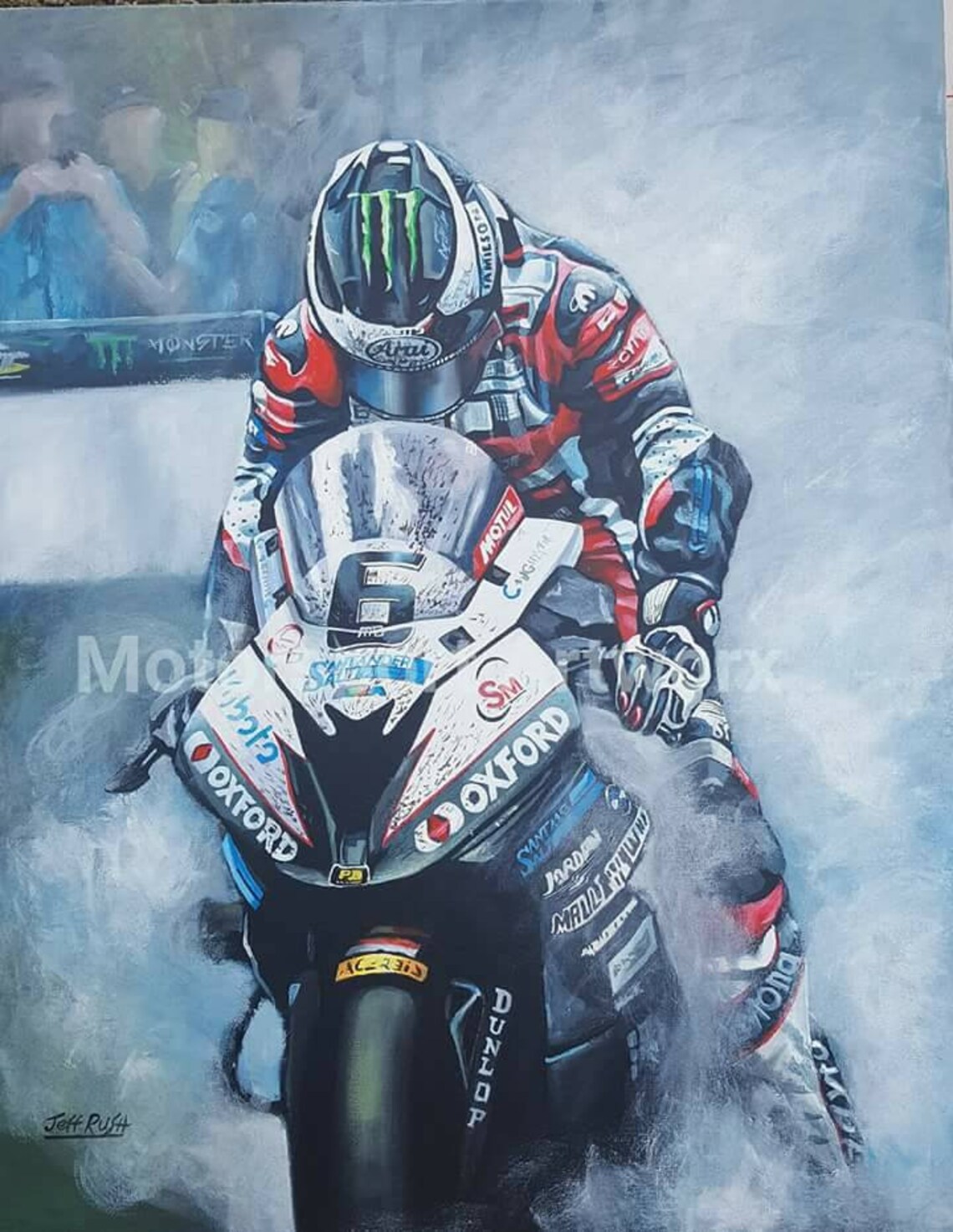 Michael Dunlop Limited Edition Art Print by Jeff Rush Motorcycle Racing ...