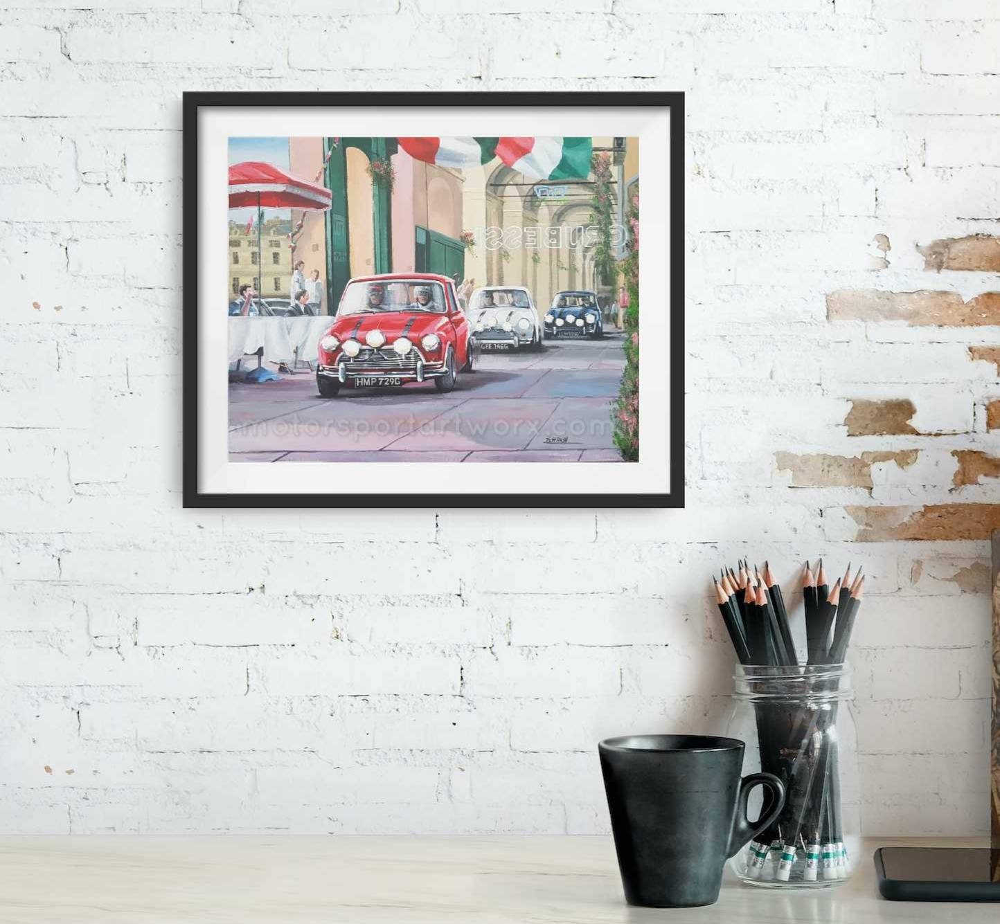 The Italian Job Mini Cooper Poster Limited Edition Print by Jeff Rush ...