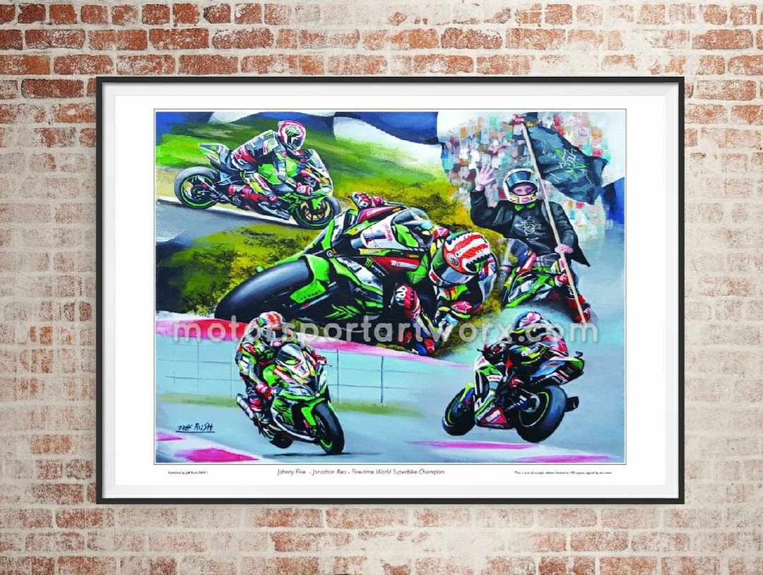 Jonathan Rea Limited Edition Art Print by Jeff Rush Motorcycle Racing ...
