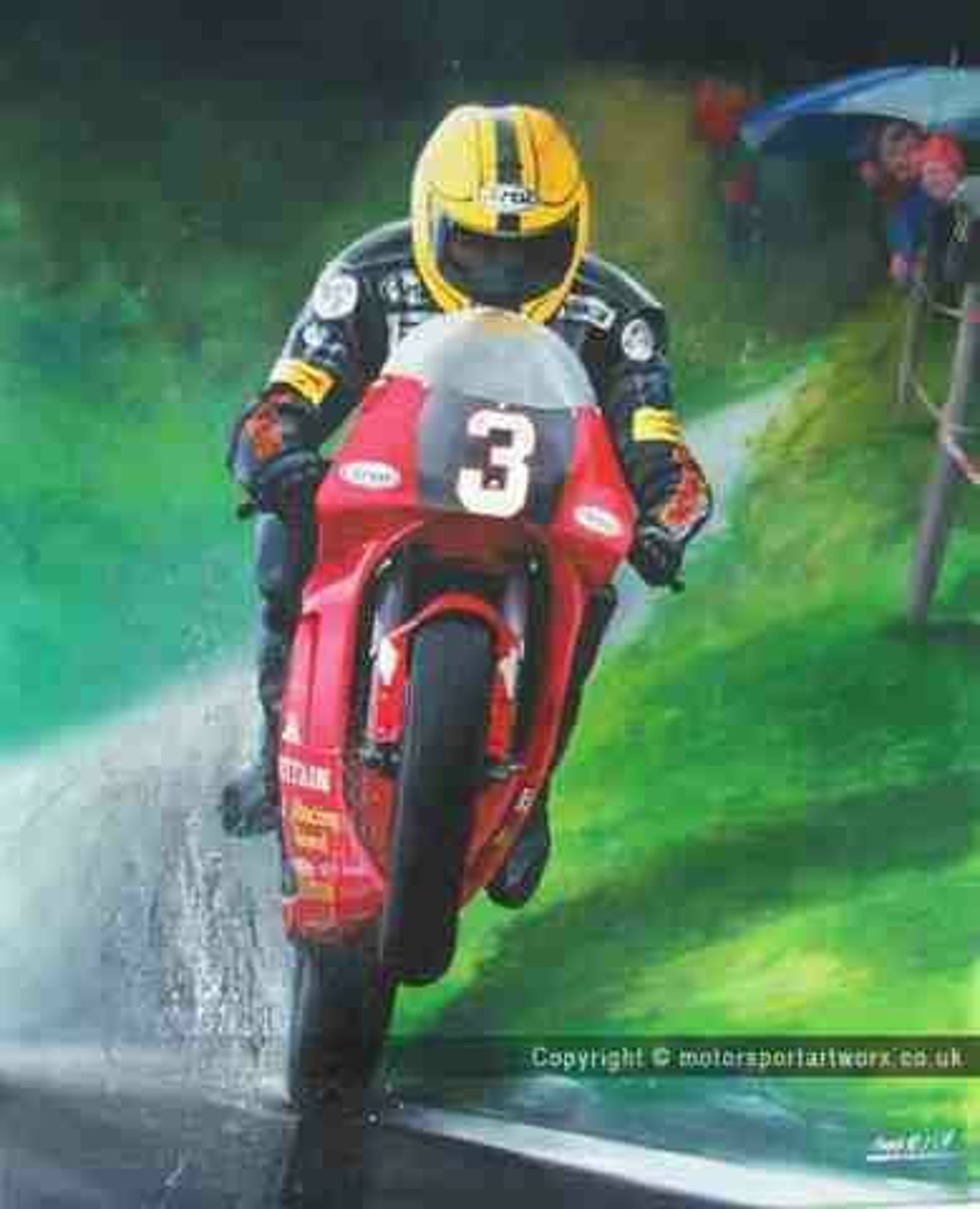 Joey Dunlop Limited Edition Art Print by Jeff Rush Motorcycle Poster ...