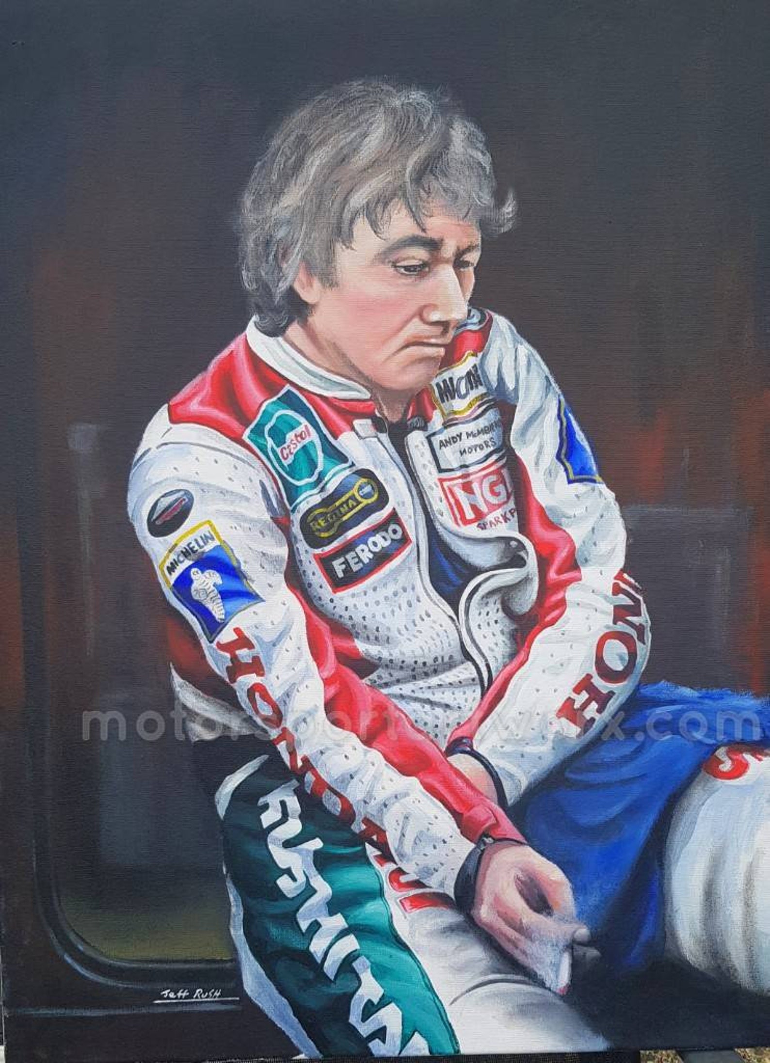 Joey Dunlop Limited Edition Art Print by Jeff Rush Motorcycle Poster ...