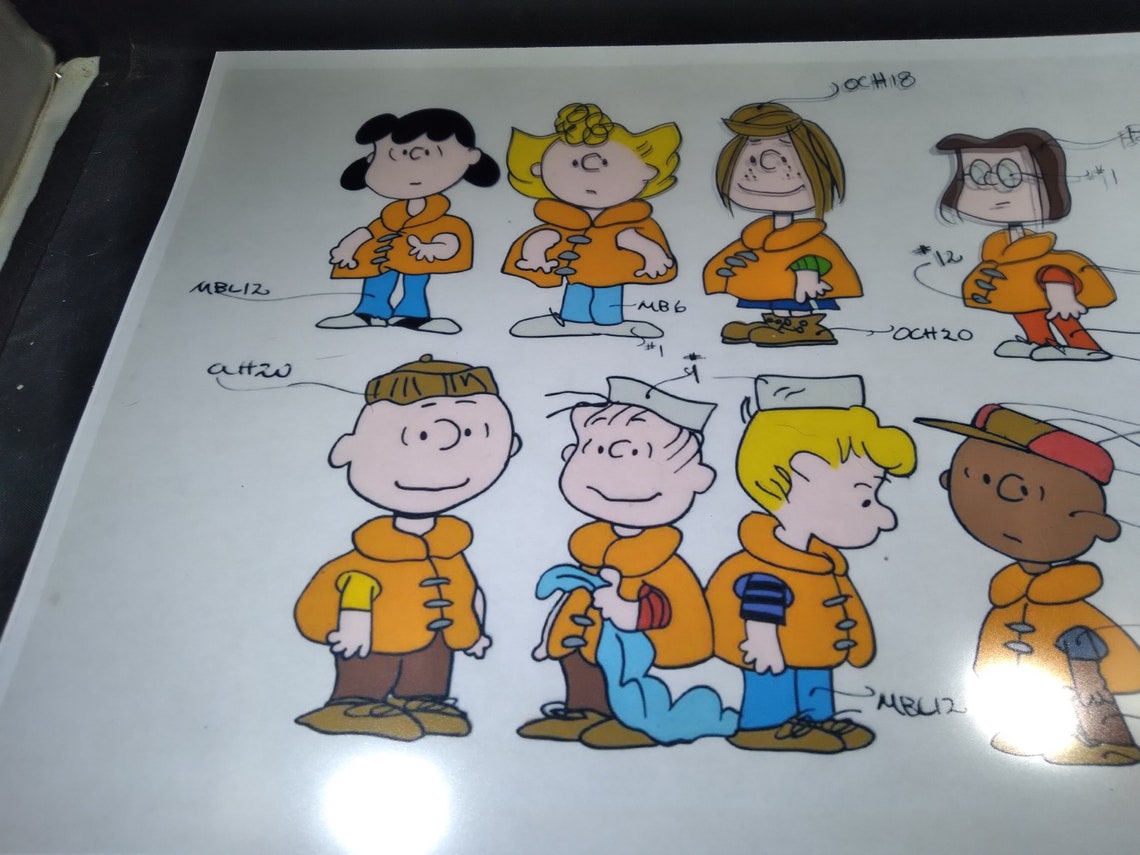 Vintage Peanuts animation cel Charles shultz model sheet print | Etsy