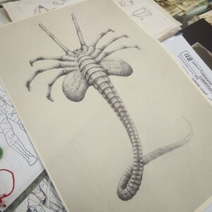 Alien Facehugger Animation Print Poster Sci-fi Horror Aliens | Etsy