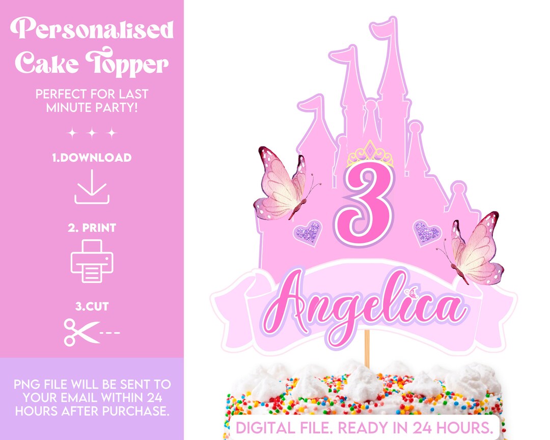 Princess Cake Topper, Princess Theme Cake Topper Princess Printable ...