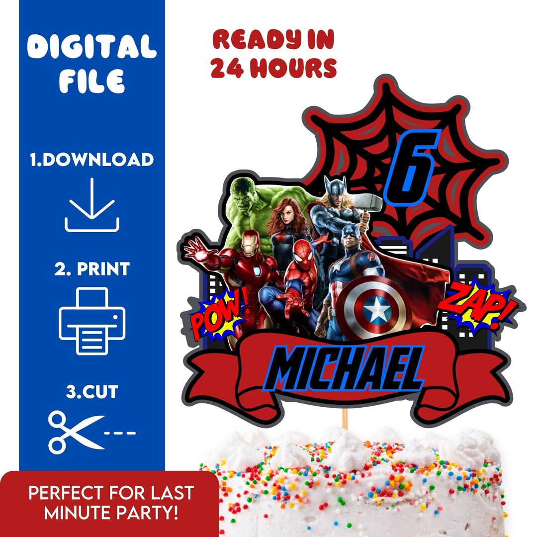 Superhero Cake Topper Superhero Theme Cake Topper Superher - Etsy