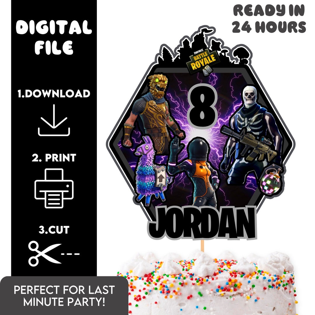 Fort night Cake Topper, Fort Night Theme Cake Topper Fort Night ...