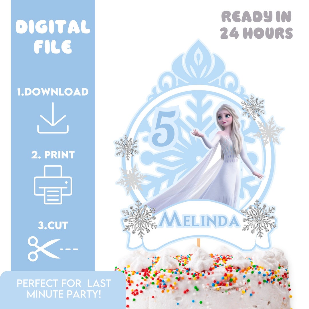 Elsa Cake Topper Elsa Theme Cake Topper Elsa Printable Cake - Etsy UK