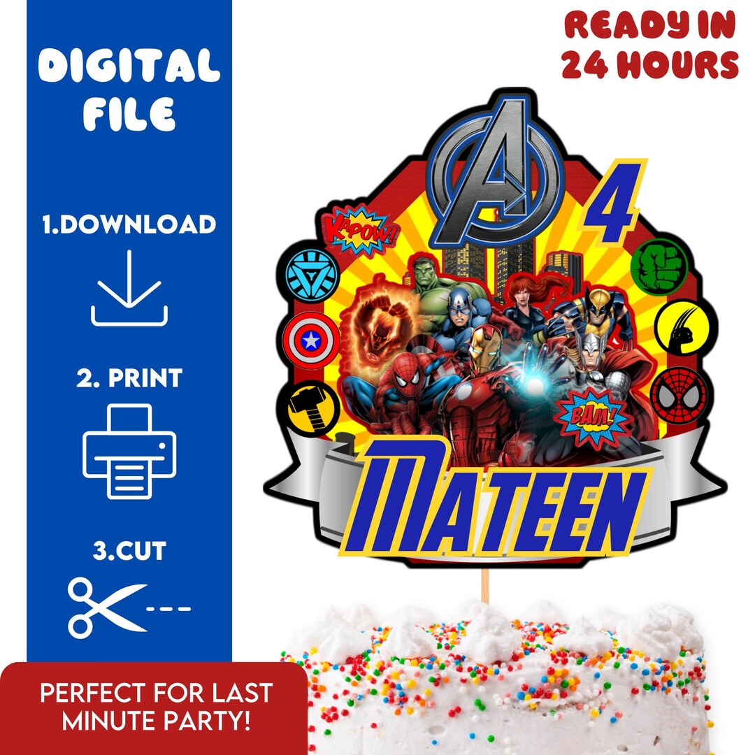 Superhero Cake Topper Superhero Theme Cake Topper Superhero - Etsy