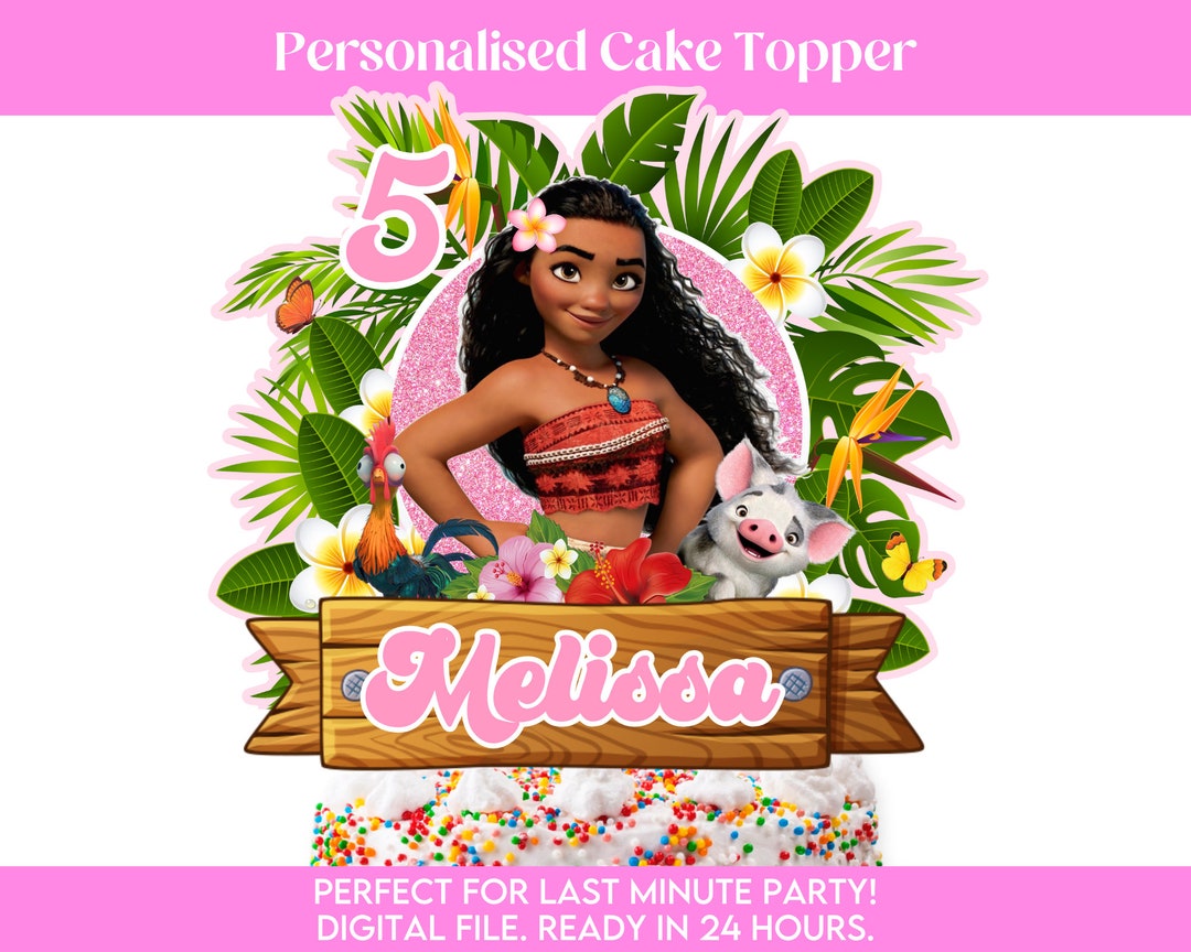 Hawaii Cake Topper, Maona Theme Cake Topper, Hawaii Printable Cake ...