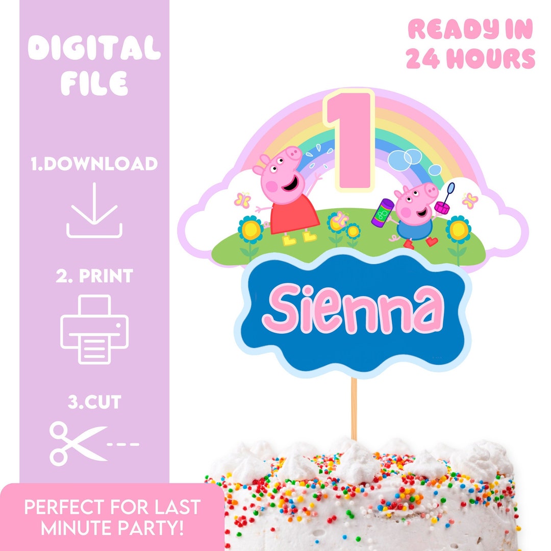 Pig Cake Topper Pig Theme Cake Topper Superhero Printable - Etsy