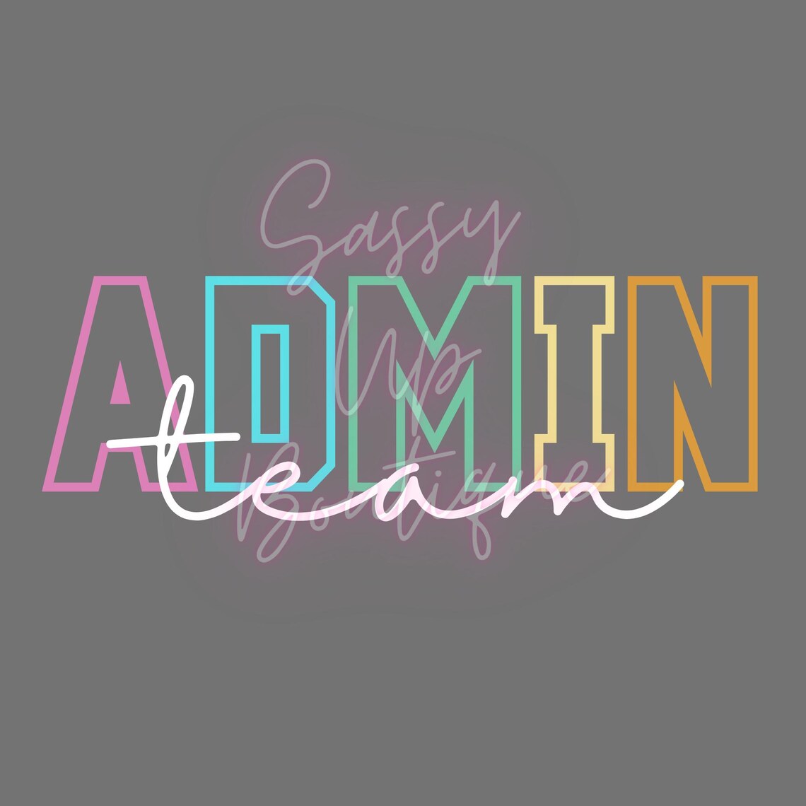 Admin Team Colorful Block Letters Digital Download PNG JPG SVG - Etsy